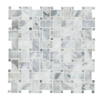 MSI Calacatta Cressa Basket Weave 11.38" x 12.38" Honed Marble Floor and Wall Tile & Reviews ...